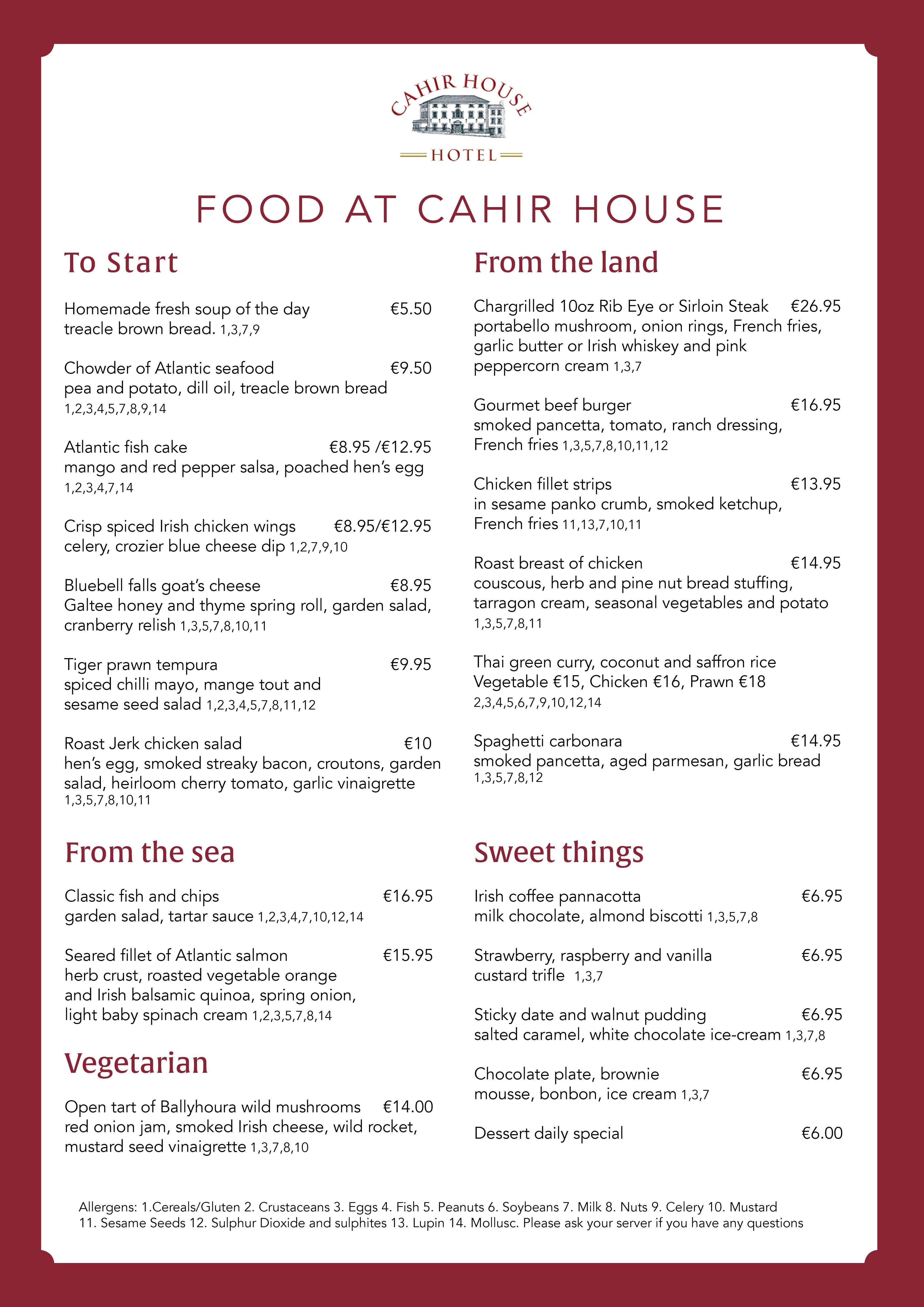 Takeaway | Cahir House Hotel, TIPPERARY